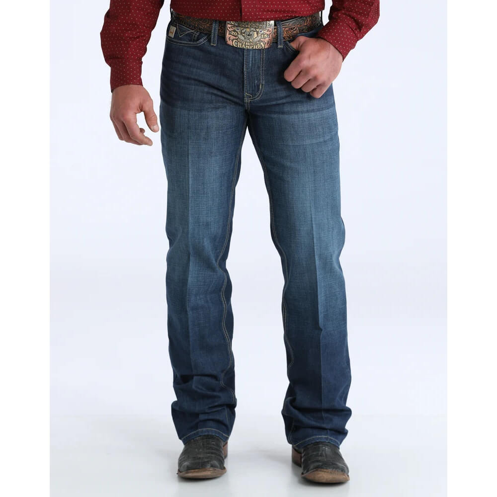Cinch Mens Grant Relaxed Fit Jeans Dark Stonewash Denim